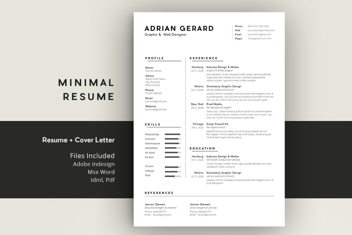 Minimal Resume, a Resume Template by Estartshop