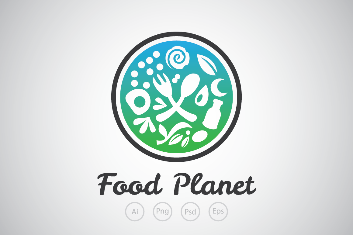 Food Planet Logo Template, a Branding & Logo Template by Heavtryq Design