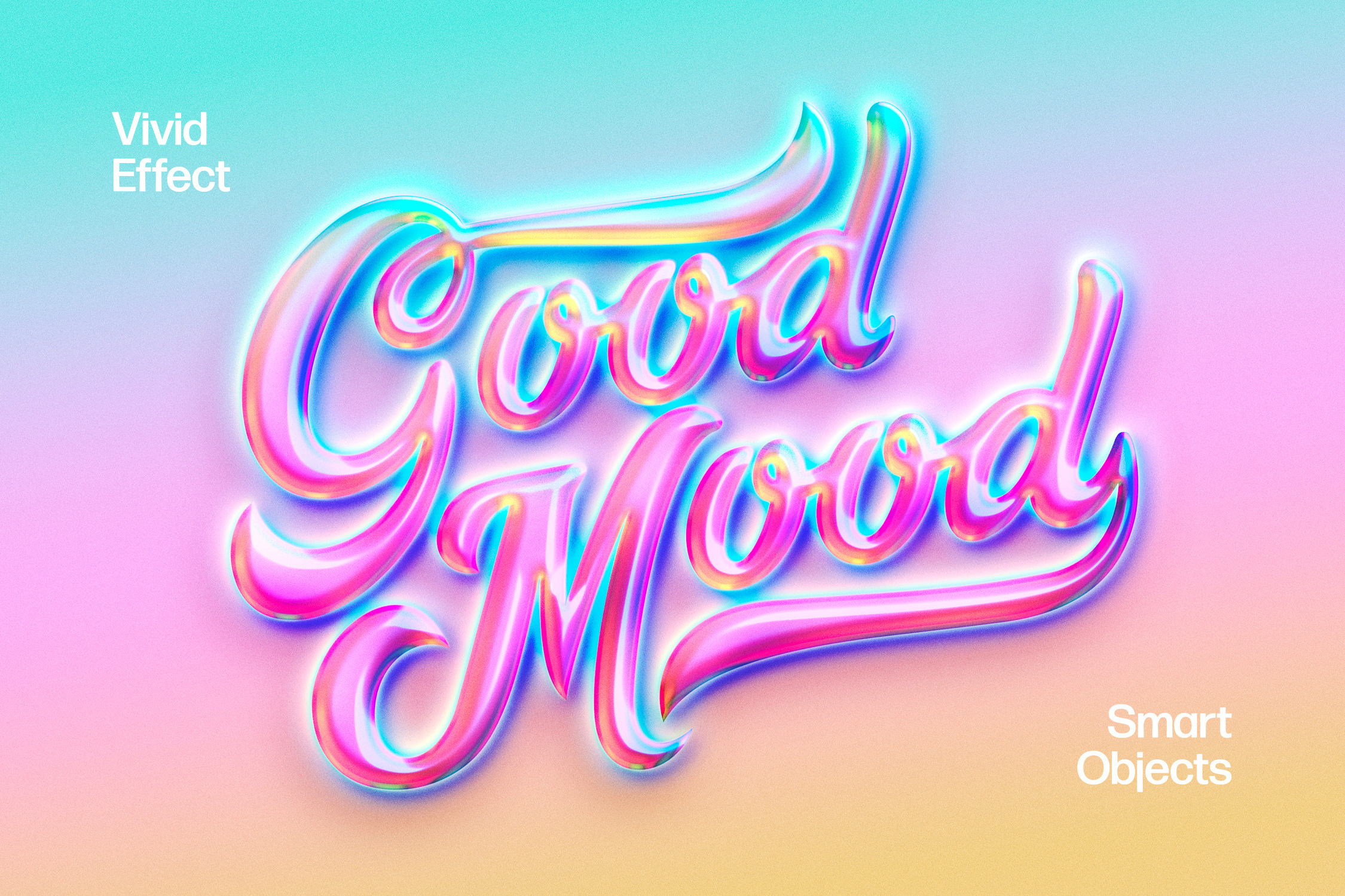 Chromatic Holo Text & Logo Effect, a Mockup by Design Squad