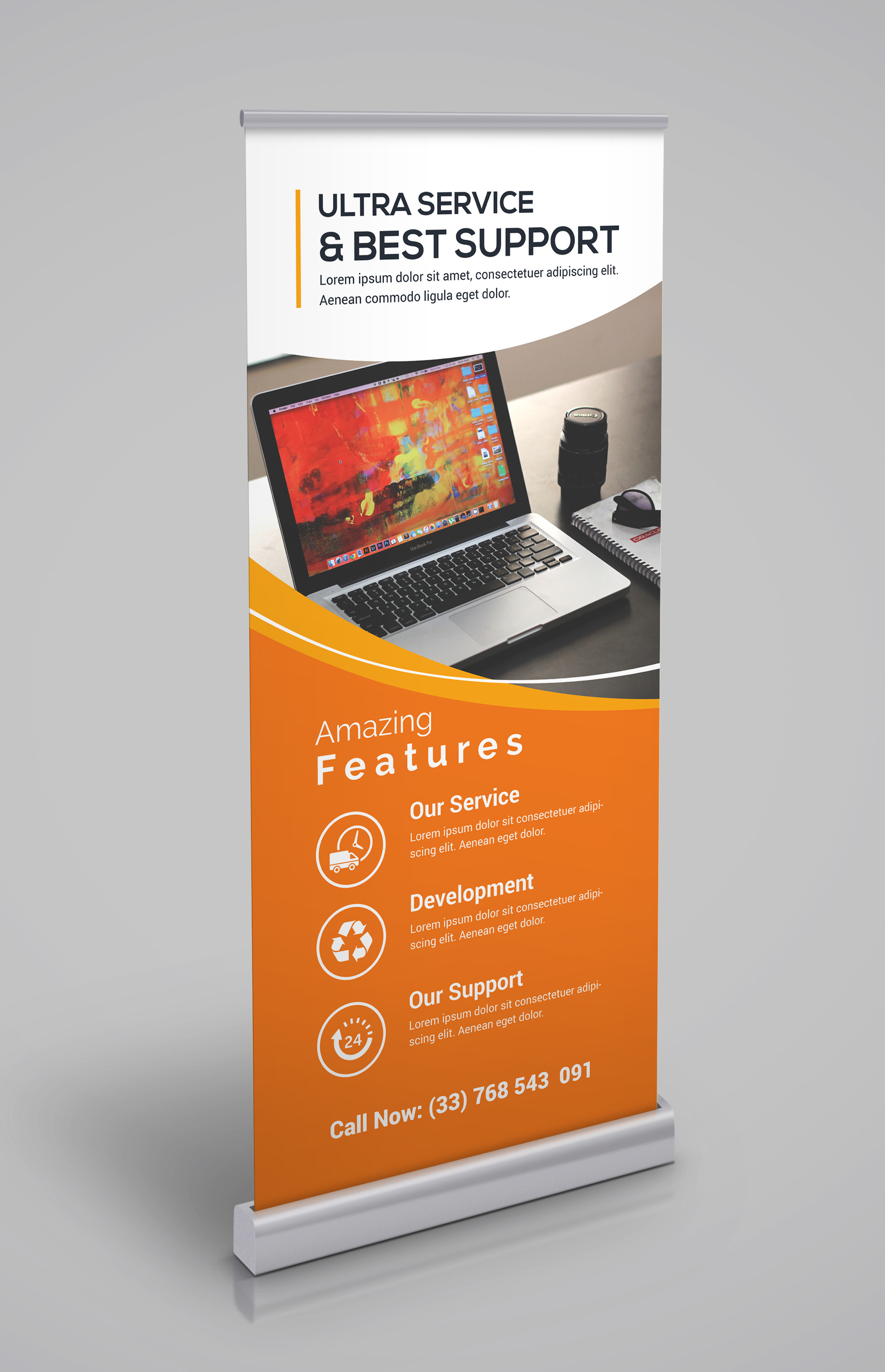 Roll-Up Banner, a Stationery Template by GenerousArt
