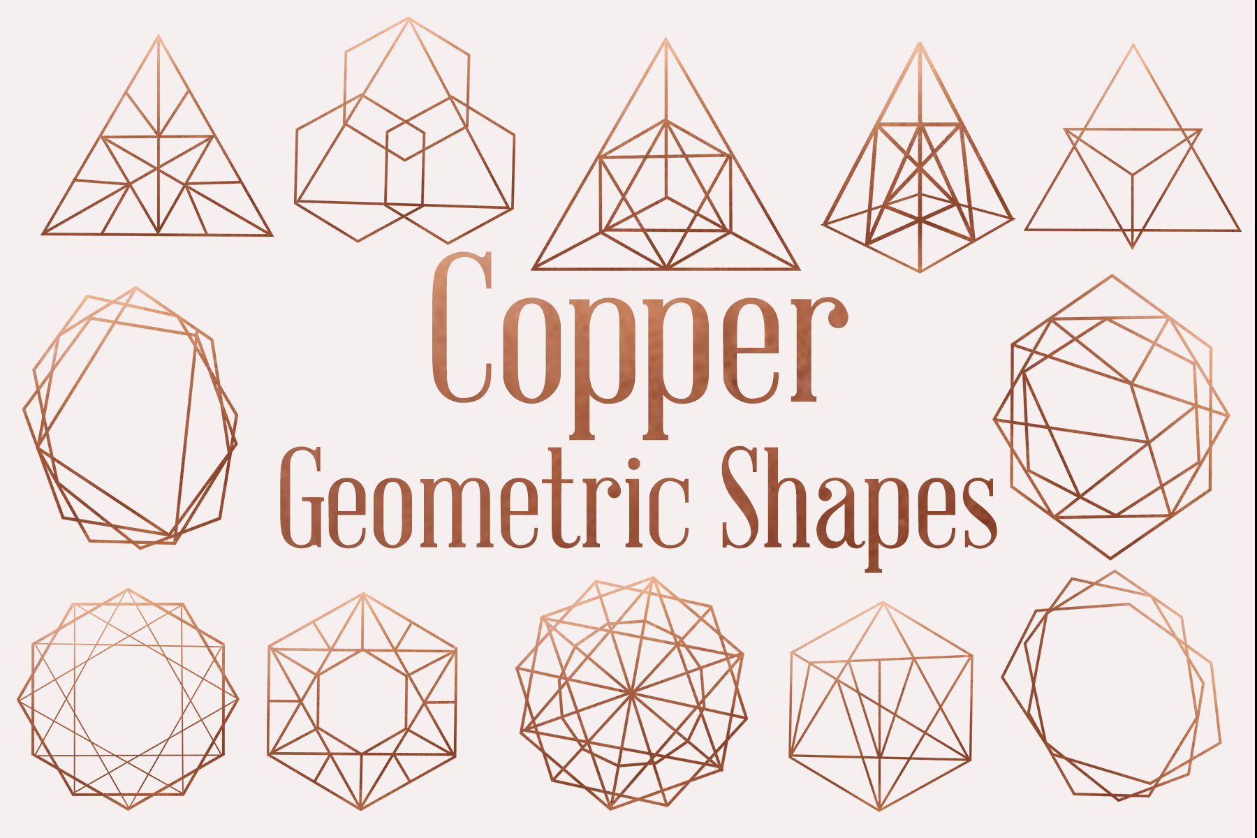 Copper Geometric Shapes, an Illustration by Dream in Watercolor