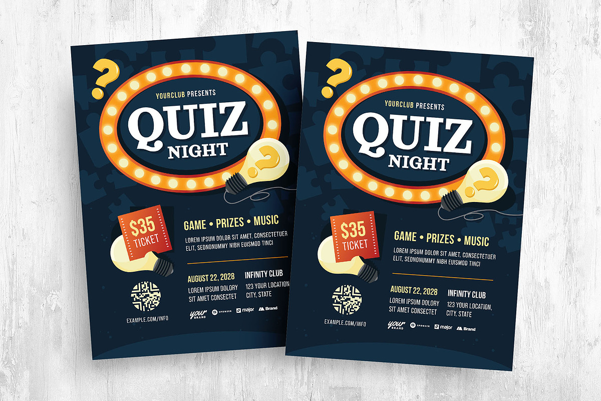 Pub Quiz Flyer Template, a Flyer Template by BrandPacks