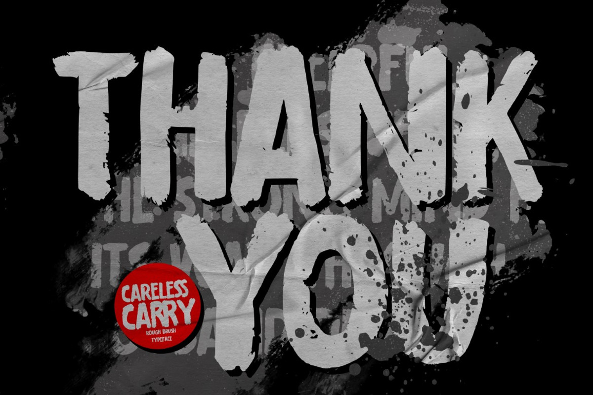 Careless Carry - Rough Brush Typeface