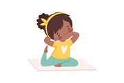 Cute Girl Doing Sport Exercise, an Education Illustration by TopVectors