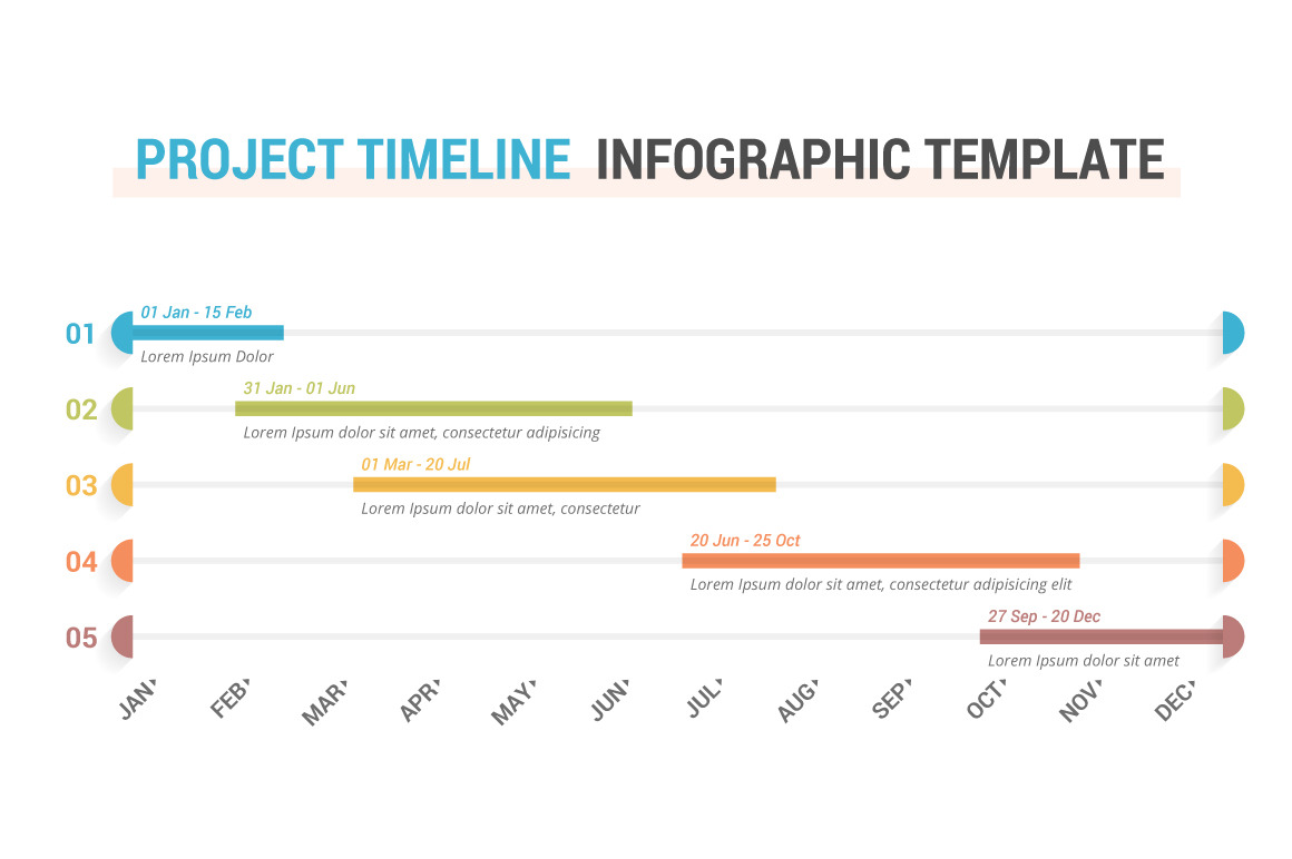 Timeline Infographics - Gantt Chart | Graphics ~ Creative Market