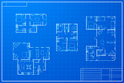 Different blueprint house plans, an Object Graphic by BestPics