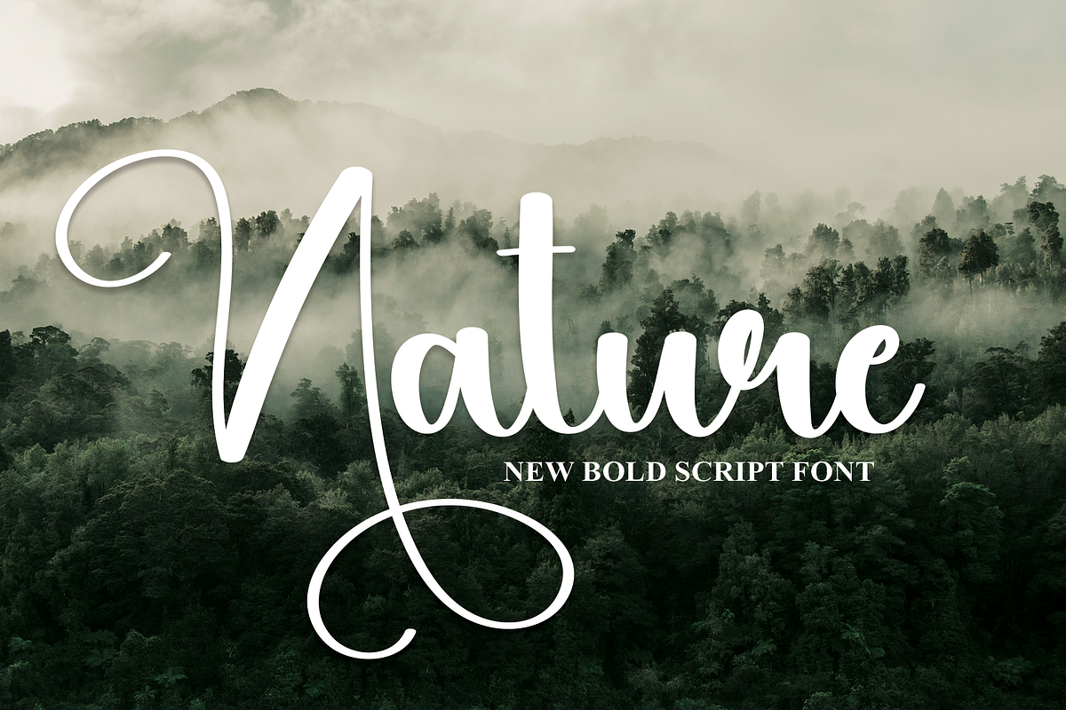 Nature | Script Font, a Script Font by Scratchones
