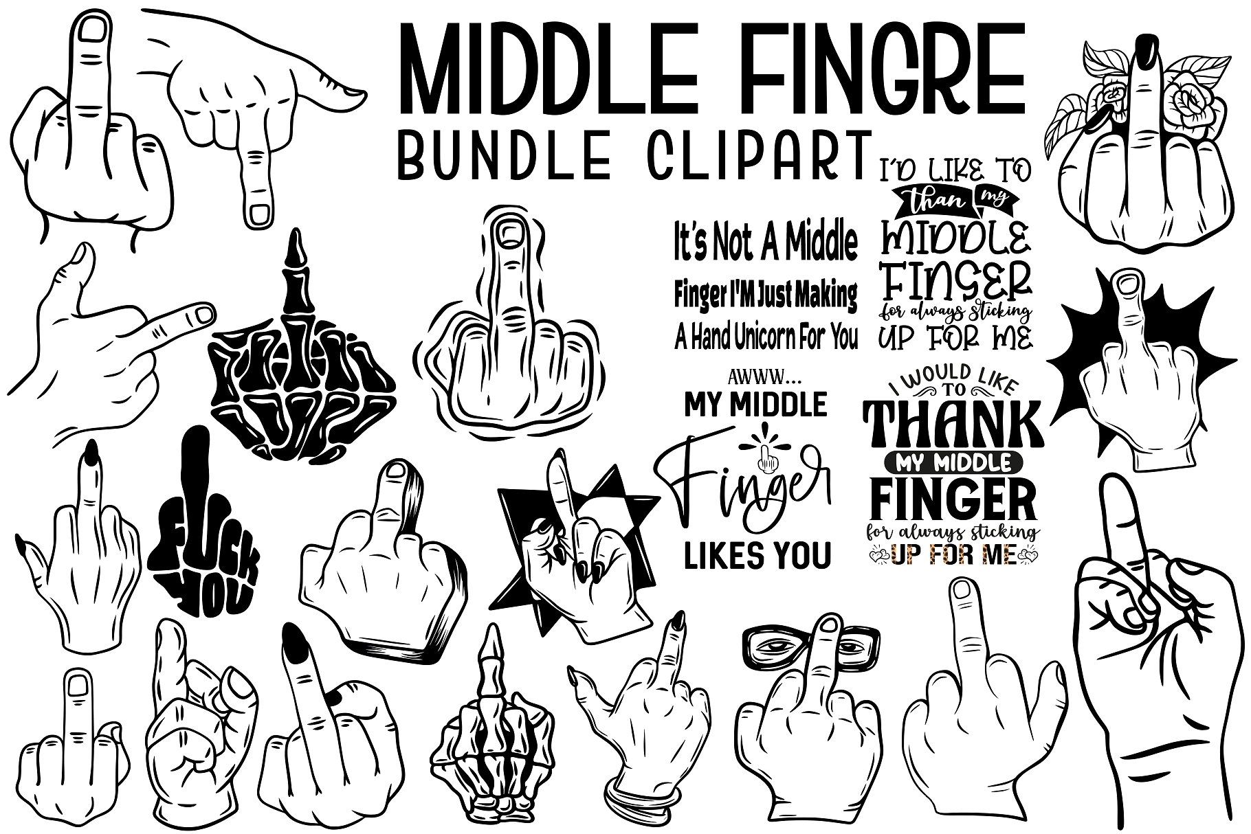 Middle Finger Svg Bundle