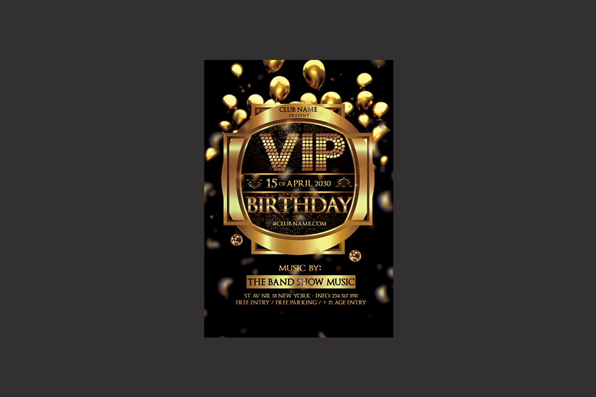 VIP Birthday Flyer, a Flyer Template by DSGraphicDesign