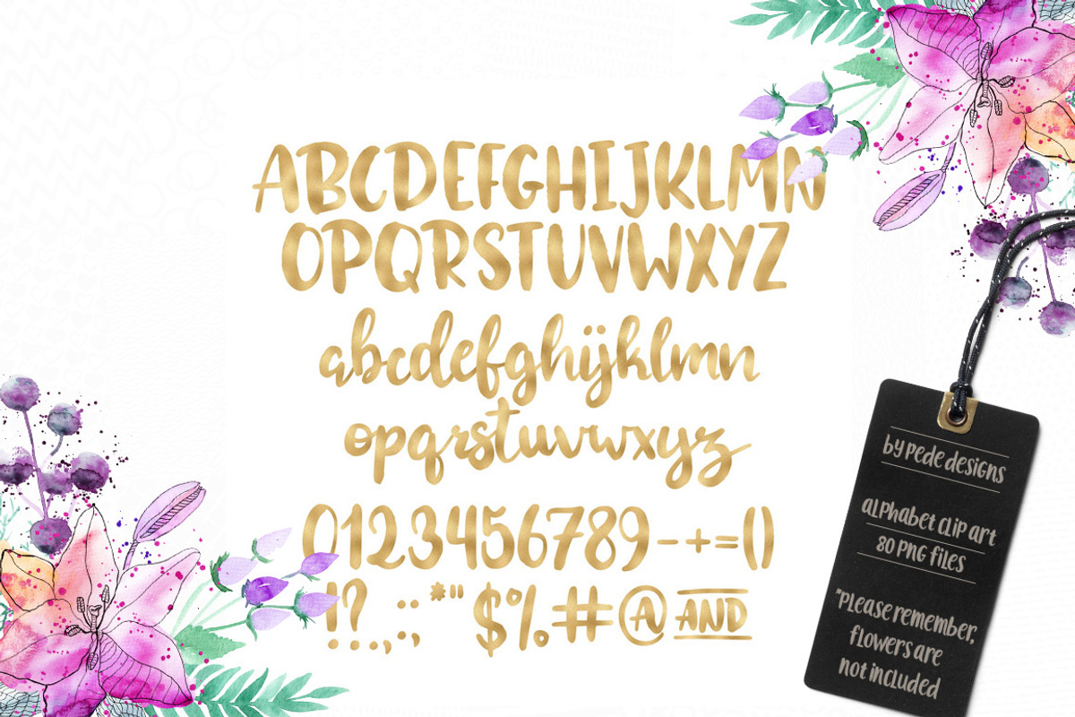 Gold foil alphabet clipart, a Graphic by PeDe Designs