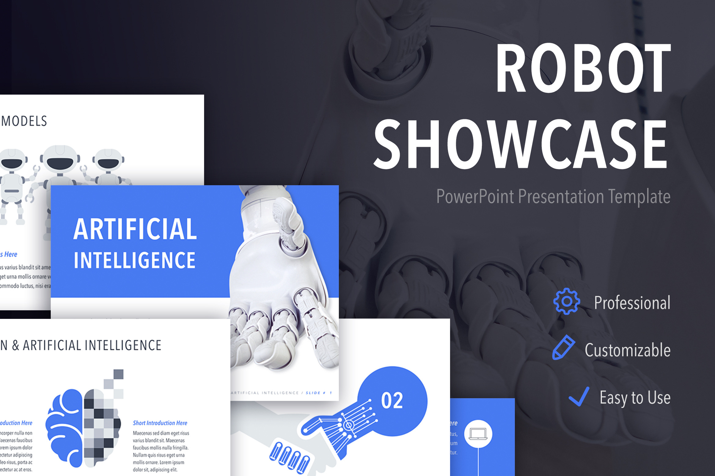 Robot Showcase PowerPoint Template, a Presentation Template by Jumsoft