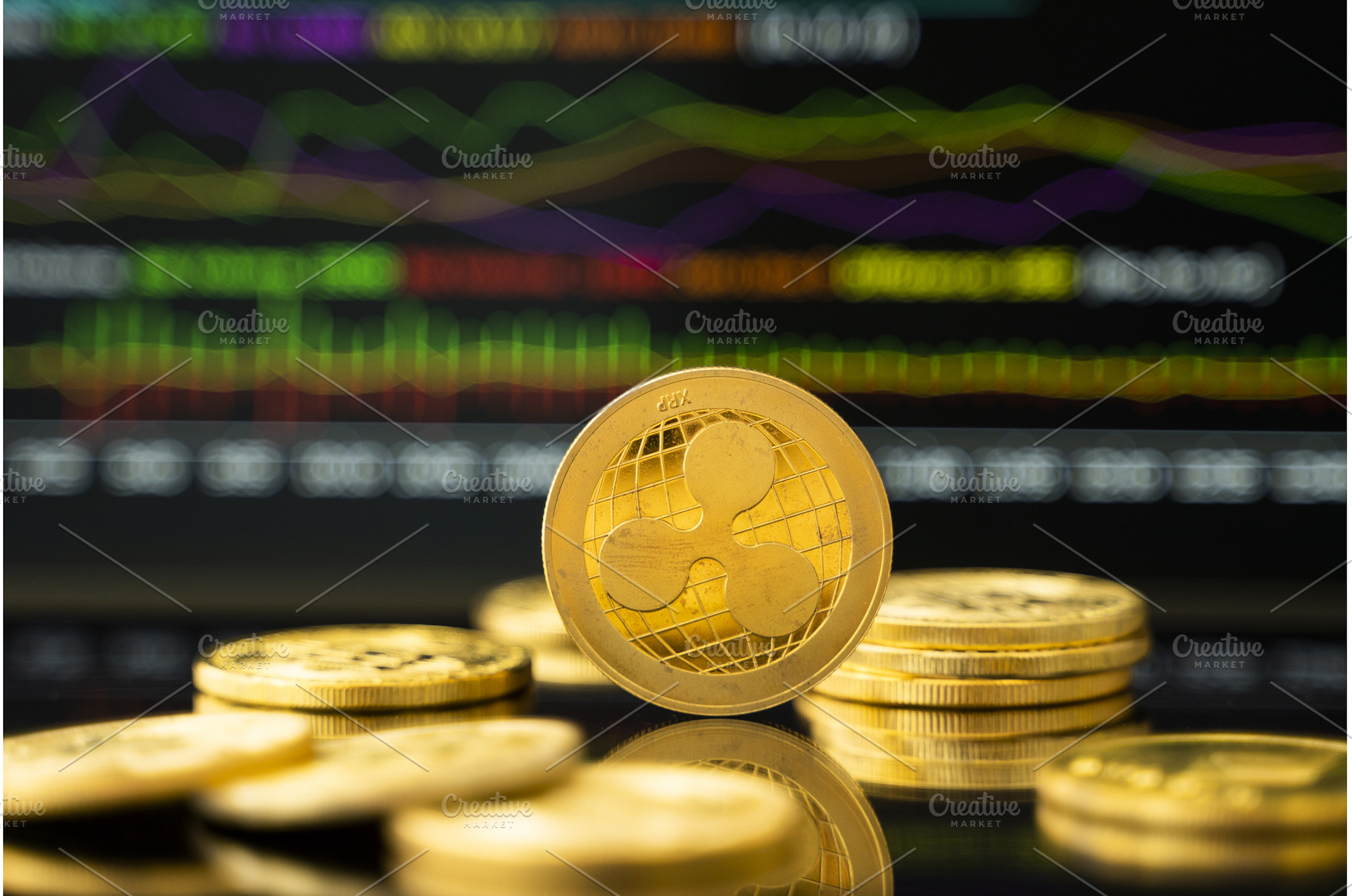 Gold Dash coin with a graph chart, a Business Photo by ...