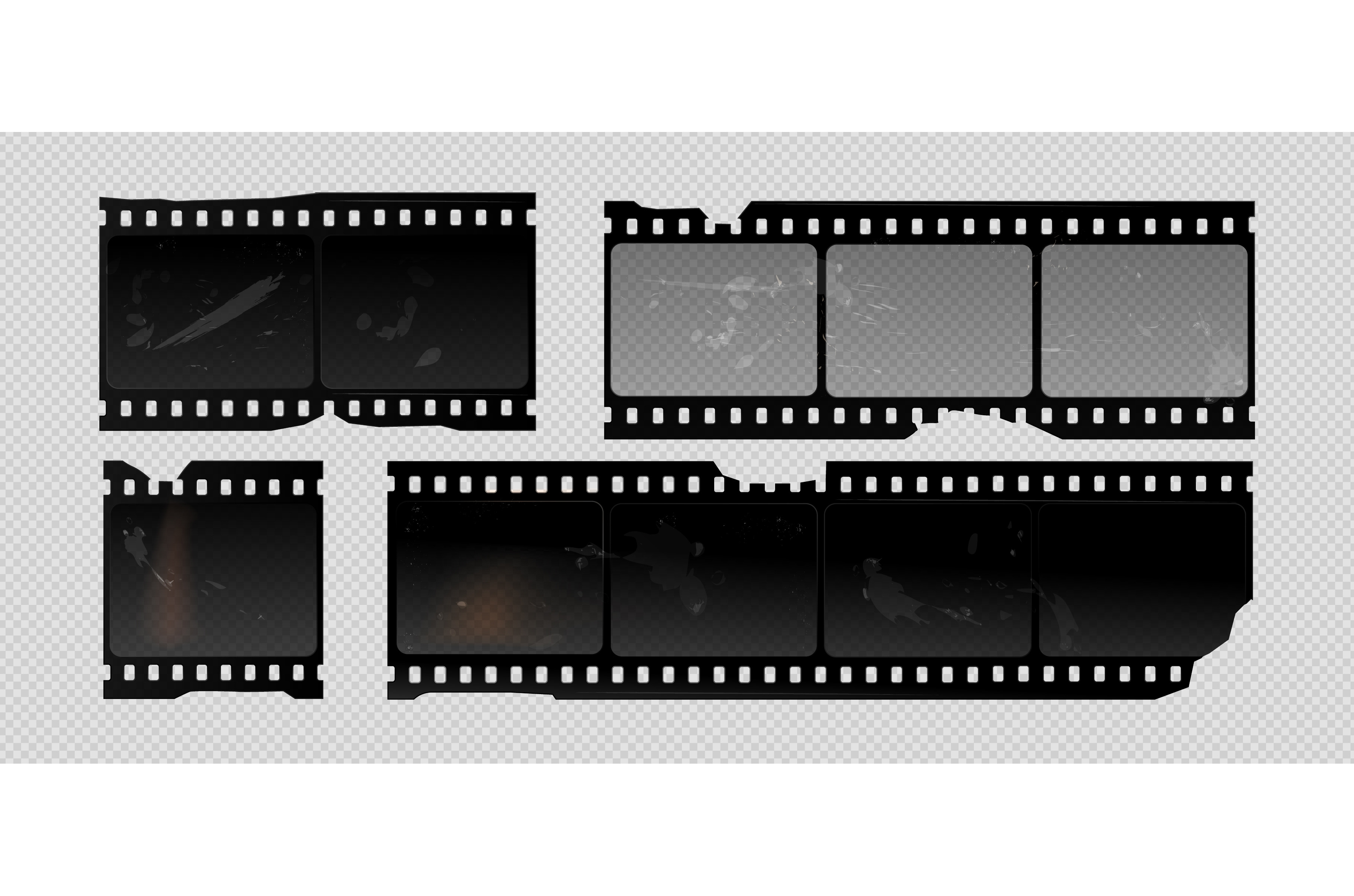 Torn vintage film strips set on, a Texture Illustration by art PVP - market