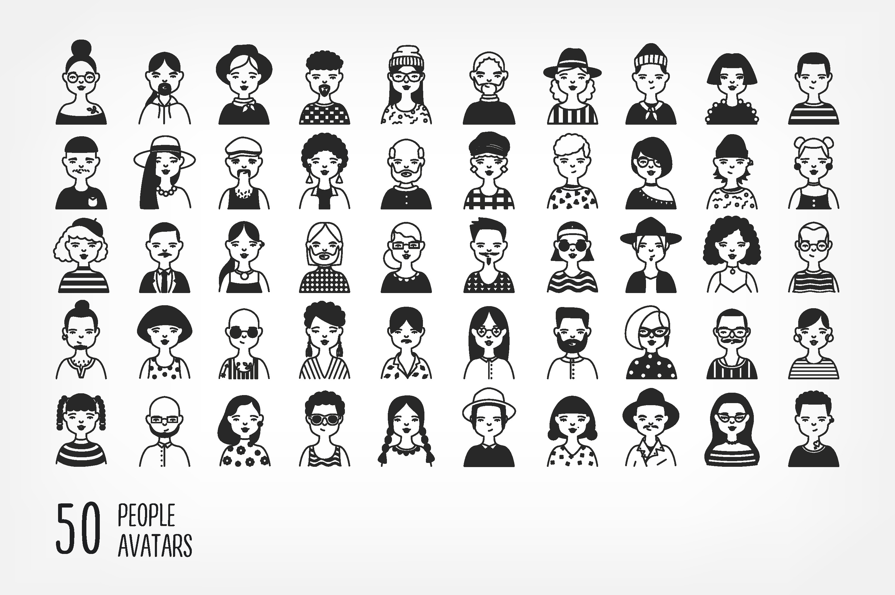 50 people avatars bundle, a Person Illustration by Good Studio