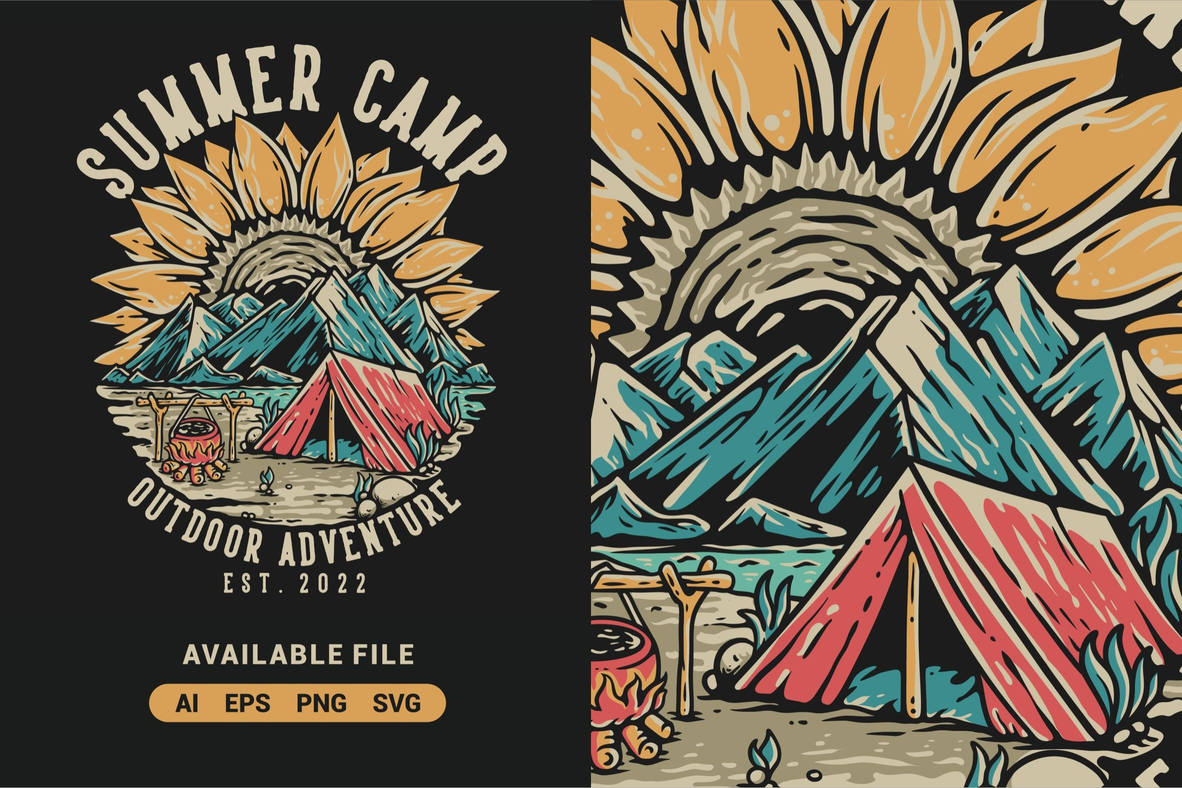Summer Camp Vector Illustration