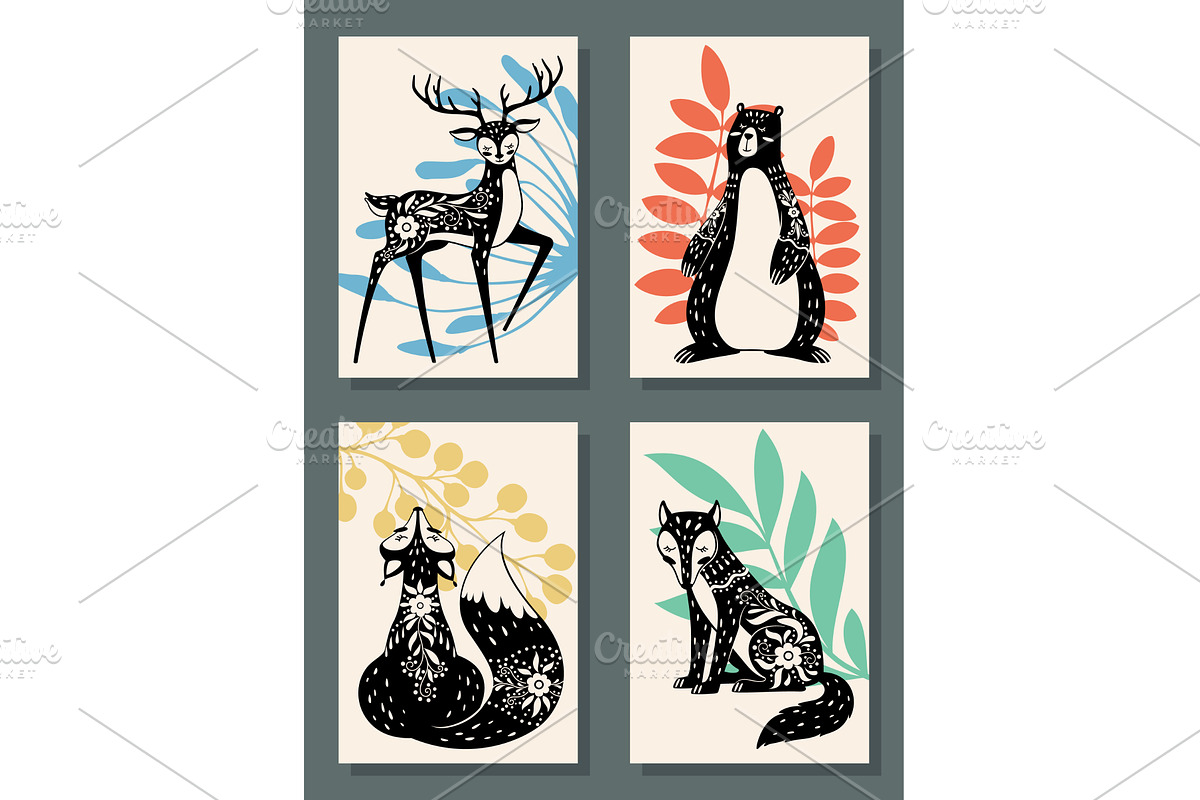 Animals posters. Scandinavian style, an Animal Illustration by Frogella ...