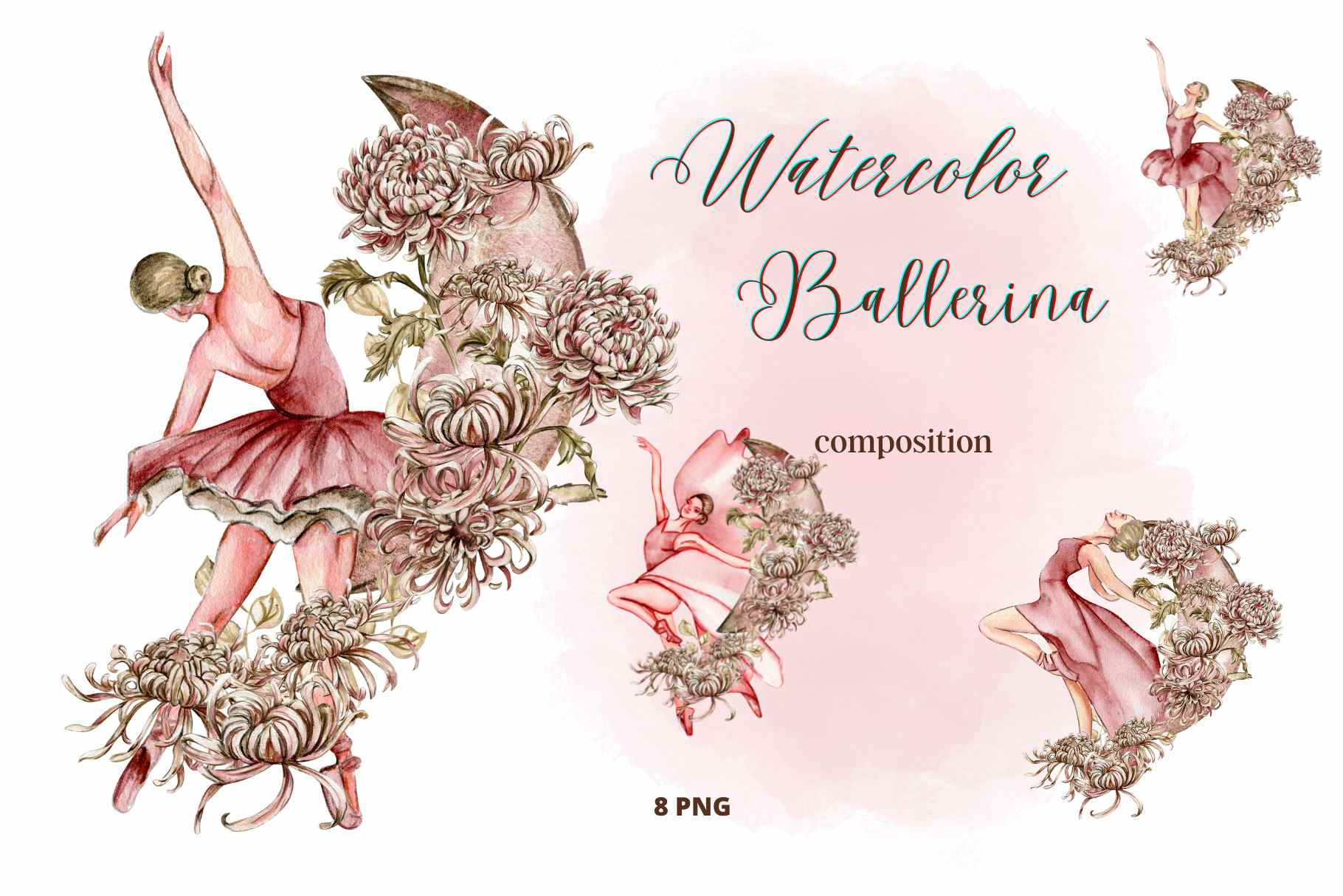 WATERCOLOR DANCING Ballerina clipart, an Illustration by ArtsByLeila ...