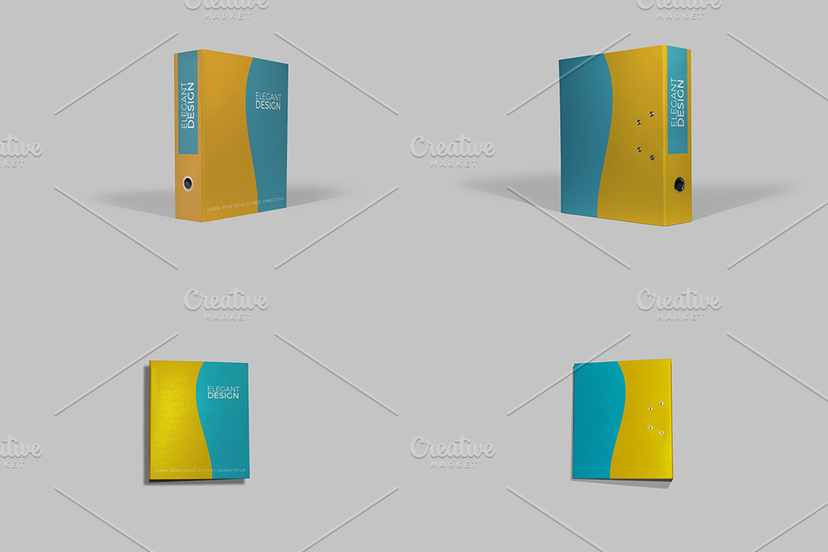 Photorealistic Binder Mockups, an Advertising Mockup by Illusiongraphic
