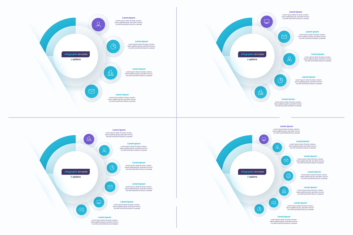 Circle infographic vector designs, a Templates & Theme by rikkyal ...