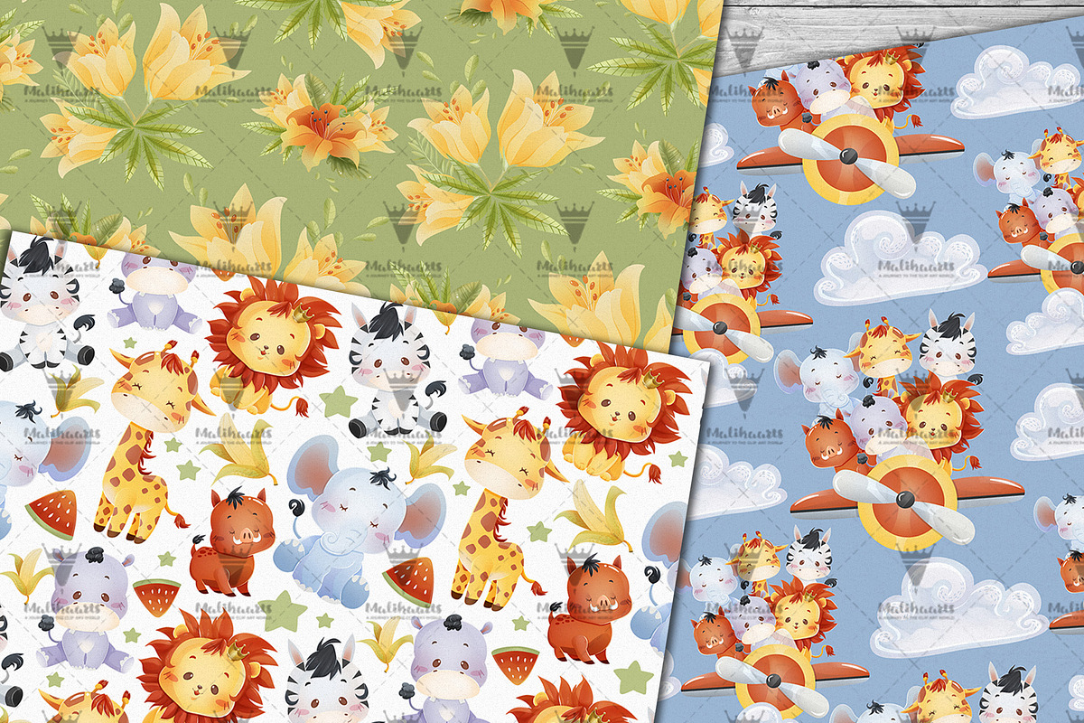 safari animals digital paper | Creative Market