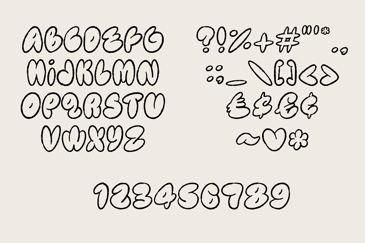 NOPPO — hand-drawn bubbly typeface