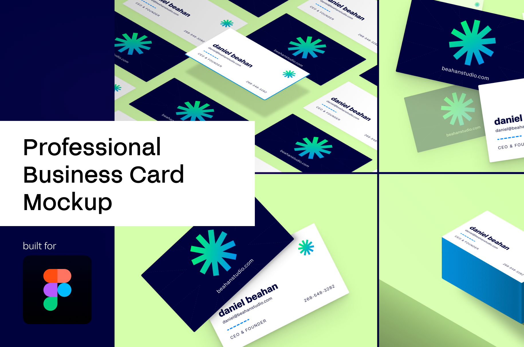 Figma 3d Business Card Template Mockup