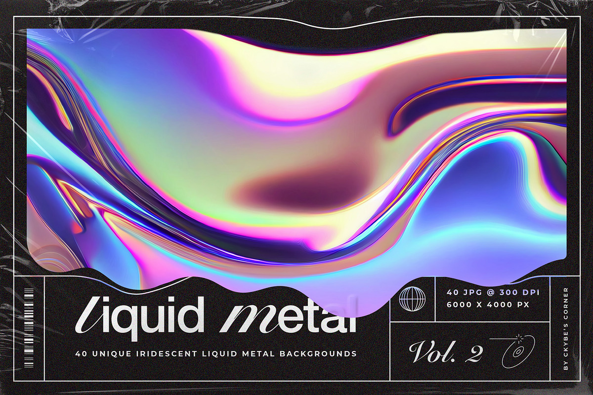 Liquid Metal Iridescent Backgrounds 2