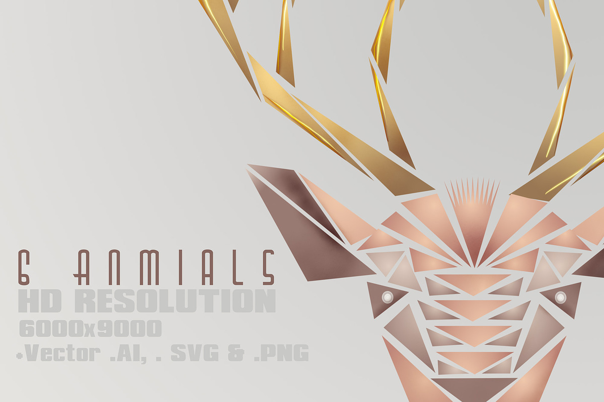 Art Deco Animals Rose-Gold and Blush, an Animal Illustration by ...