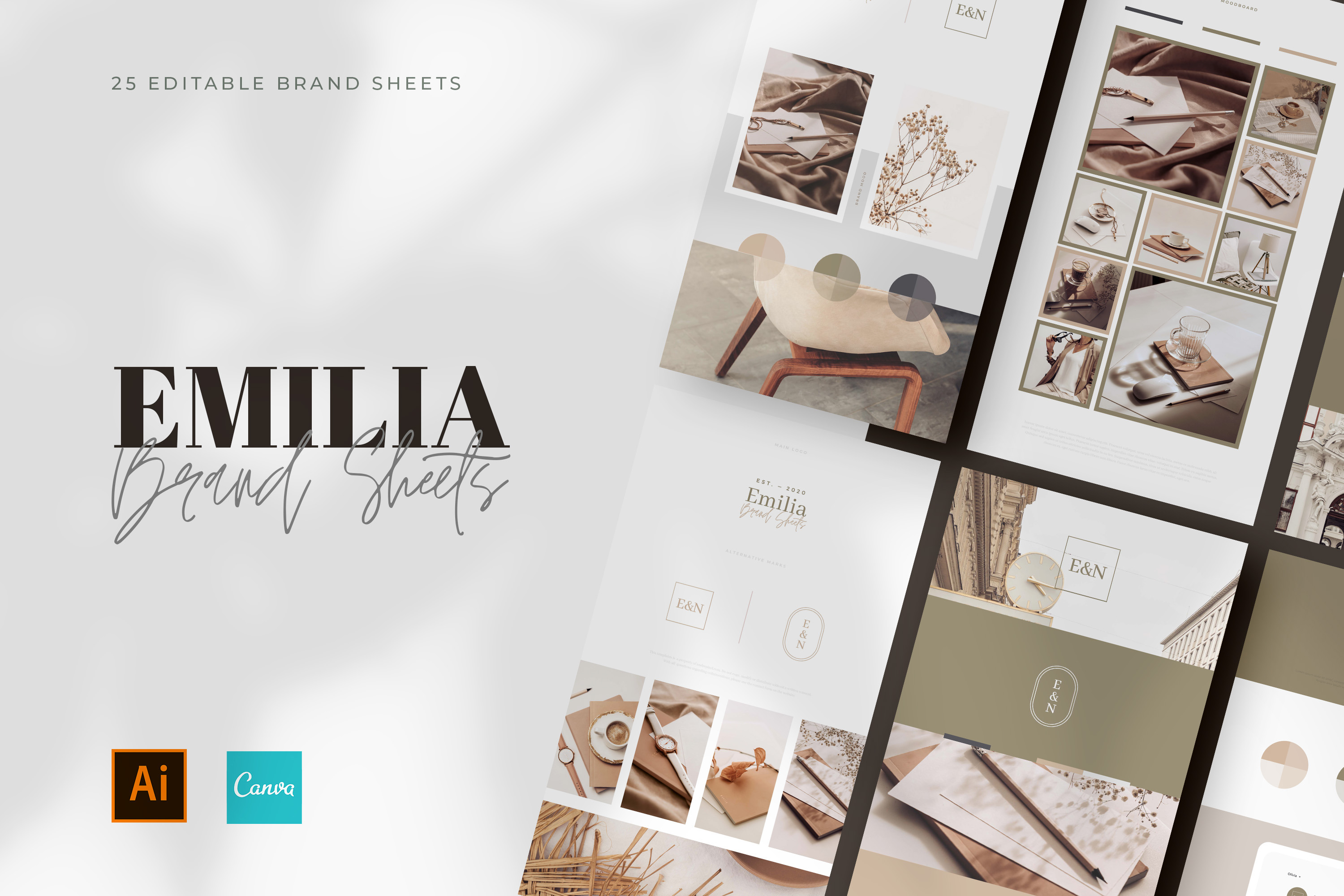Brand Boards For CANVA & Illustrator, a Presentation Template by ...