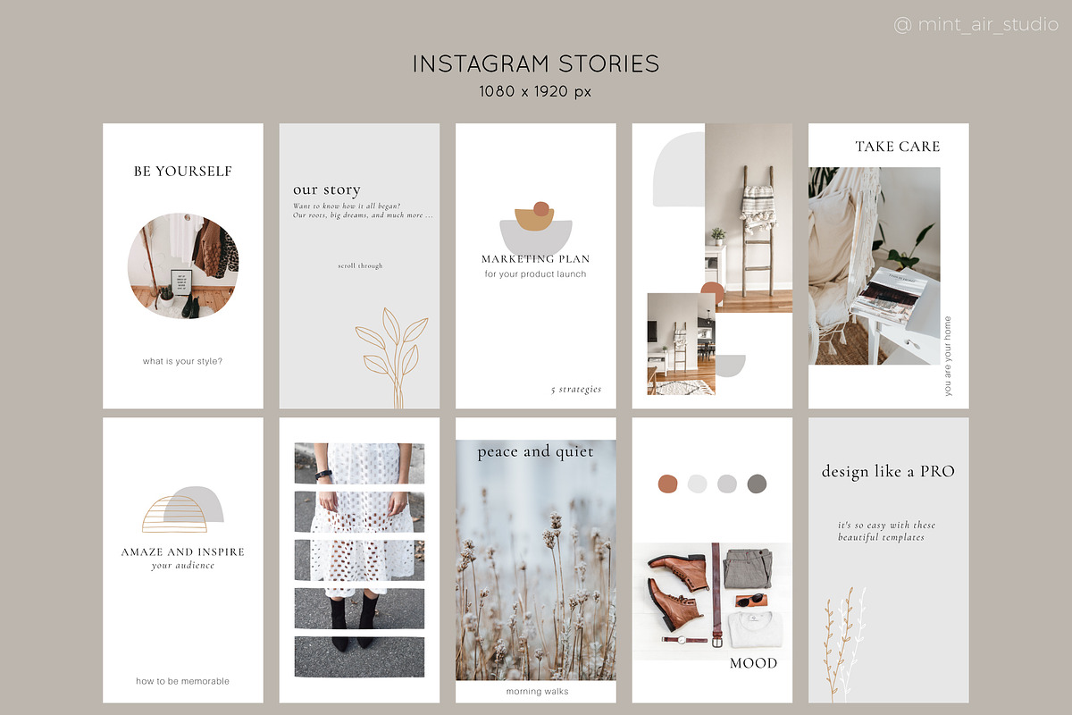 Instagram Post & Stories. BOHO, a Social Media Template by Mint Air Studio