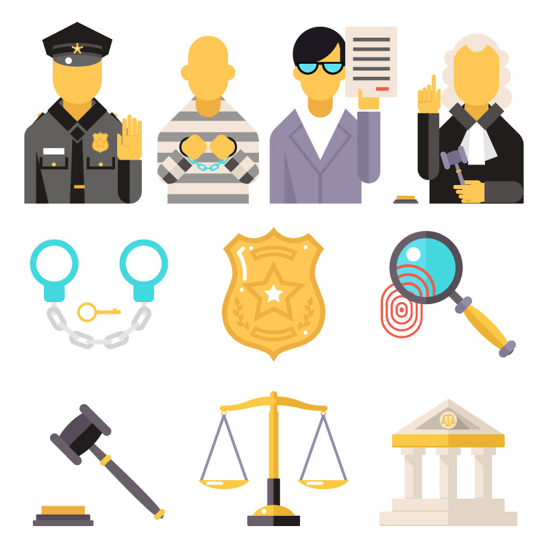 Law Icons Set, a Work Illustration by Meiluns shop