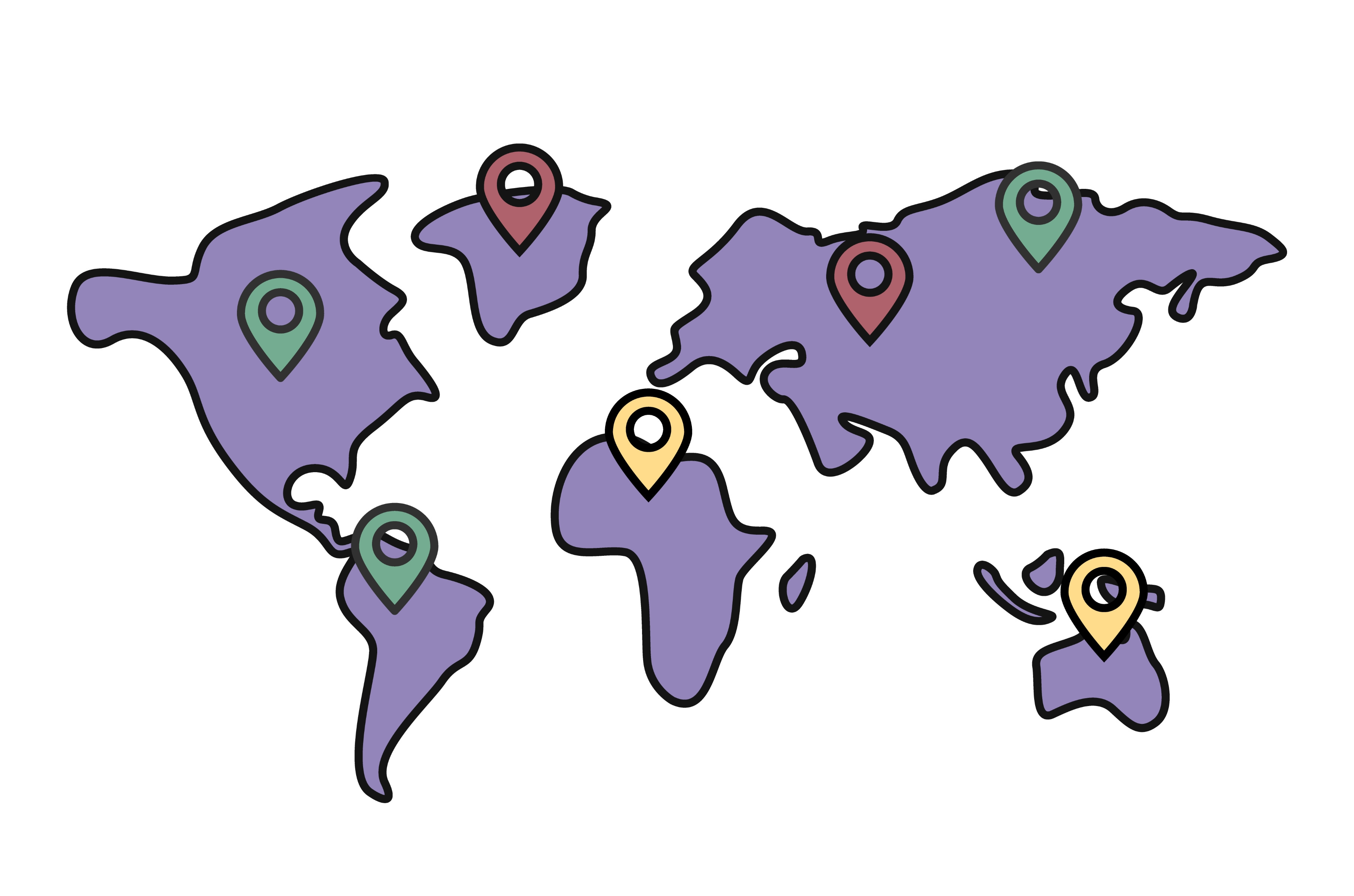 Pinpoints and Map, Locations | Illustrations ~ Creative Market