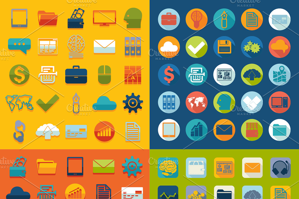9 BUSINESS sets of icons, an Icon by Palau