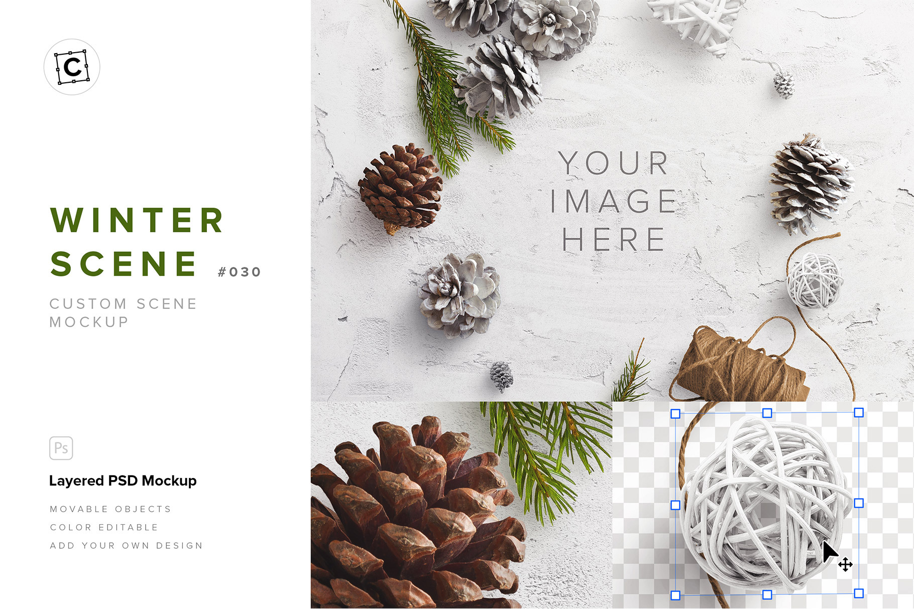 Winter Custom Scene Mockup #30 | Product Mockups ~ Creative Market