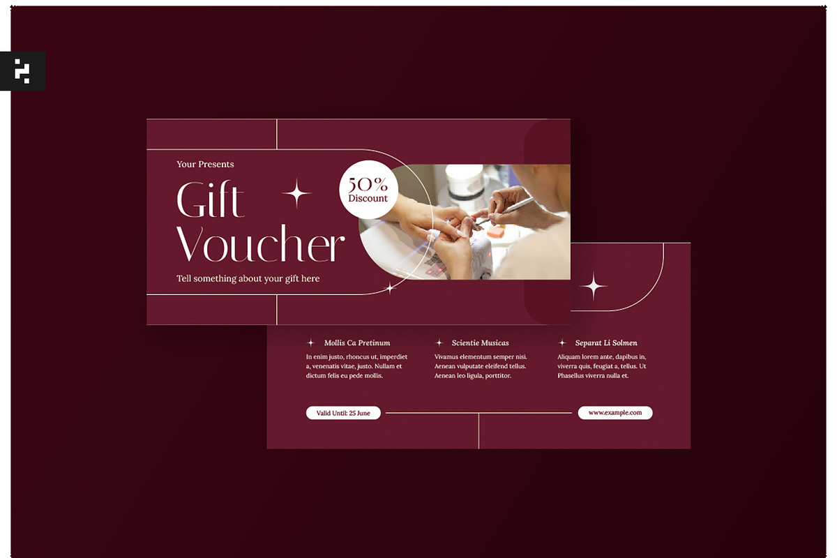 Red Elegant Gift Voucher, a Card Template by Neermana