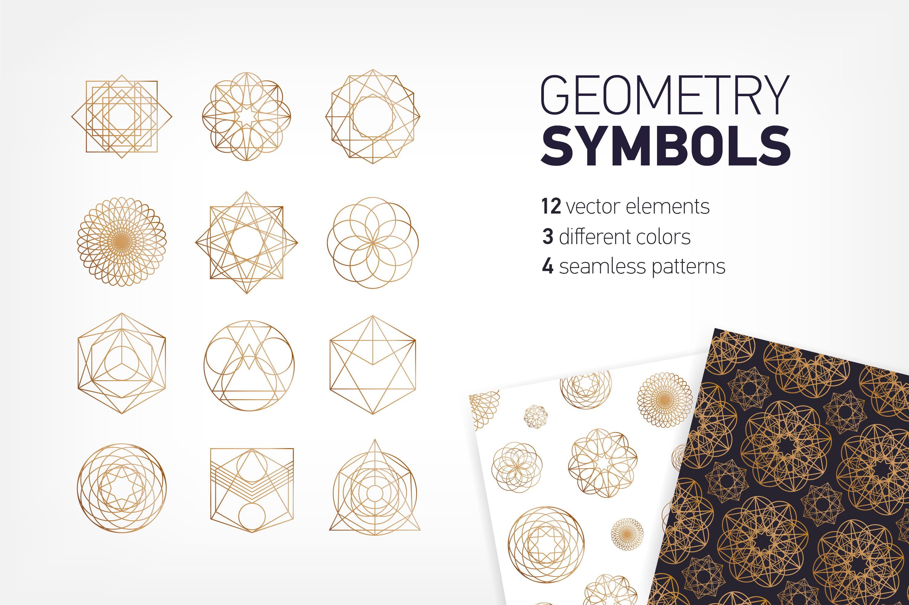 Sacred geometry symbols, a Background Graphic by Good Studio