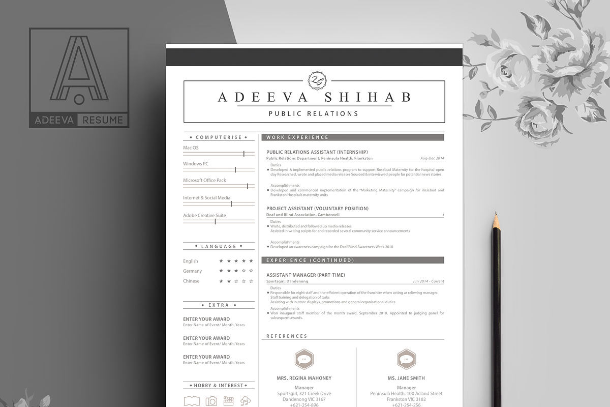 Modern Resume Template | Shihab, a Resume Template by AdeevaResume