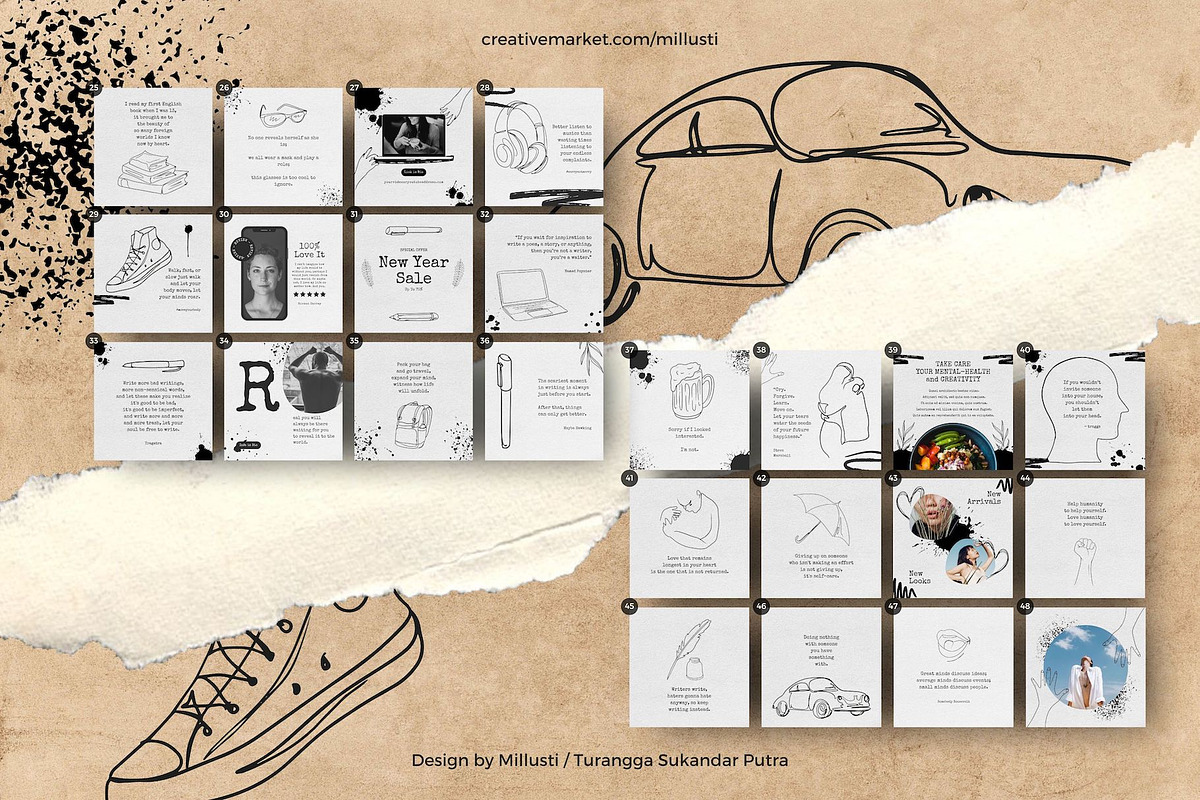 Typewriter Canva Instagram Template, a Social Media Template by Millusti