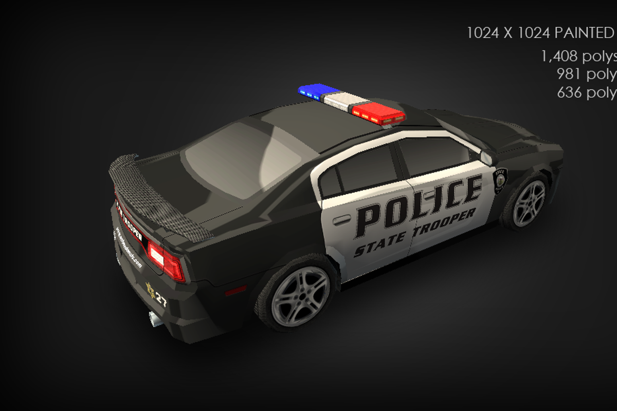 Low Poly Police Car, a Cars & Vehicle 3D Model by fatbox Software Shop