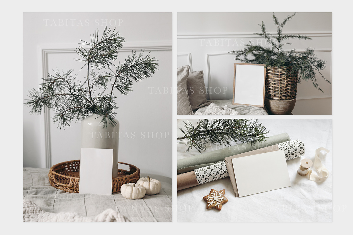 Green Christmas mockup bundle, a Stationery Template by Tabita's shop