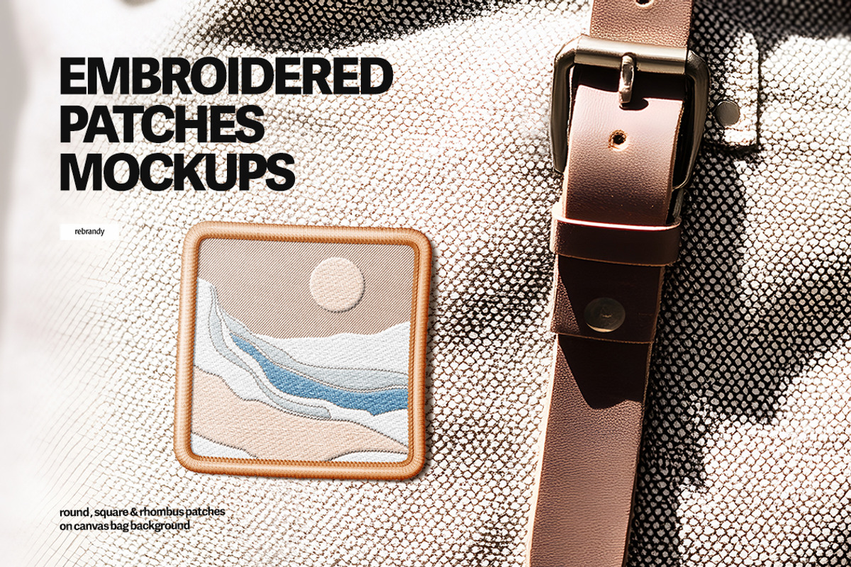 Embroidered Patches Mockups, an Apparel Mockup by rebrandy