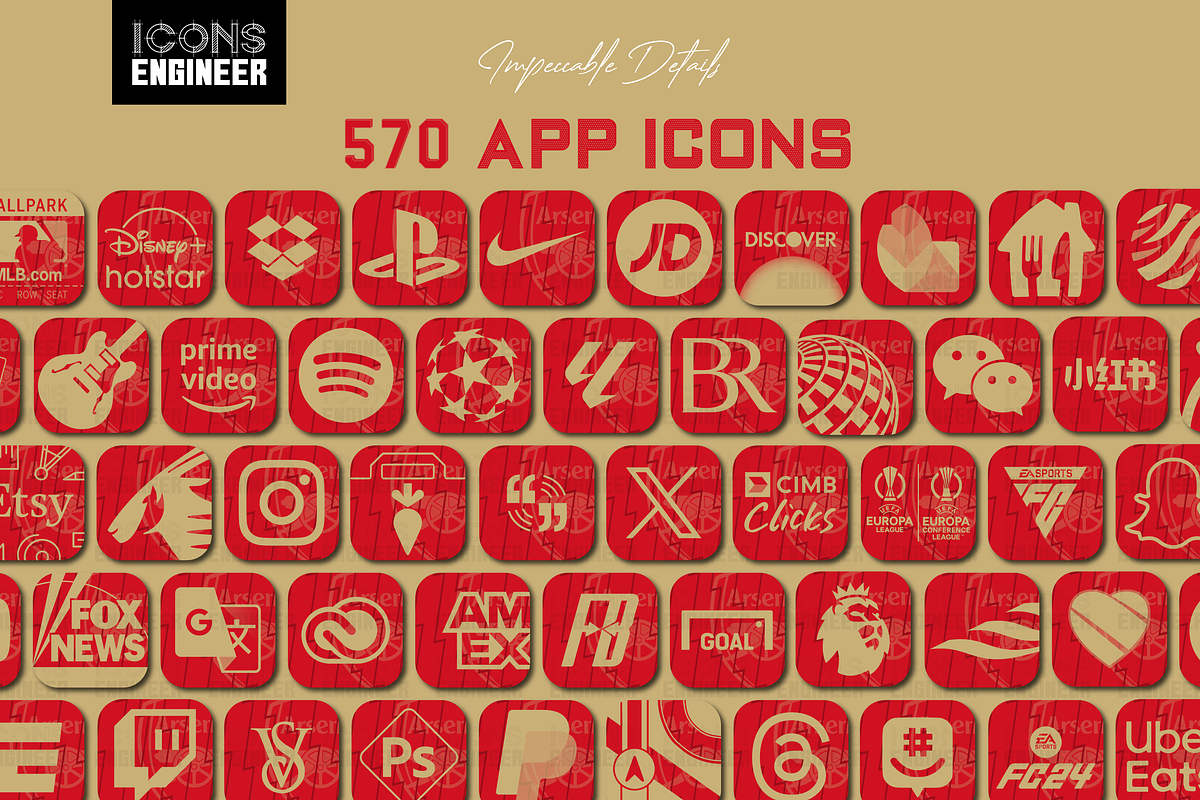 Arsenal 23/24 Theme Pack | Home Kit, an Icon by IconsEngineer