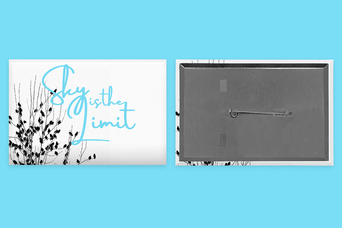 2x3" Rectangle Button Pin Back Mockup