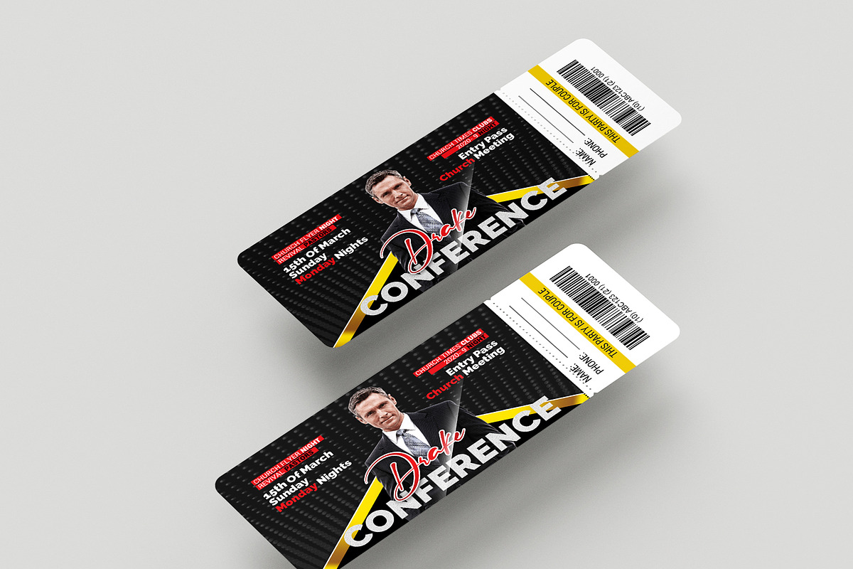 Church Conference Pass, a Card Template by Psd Templates