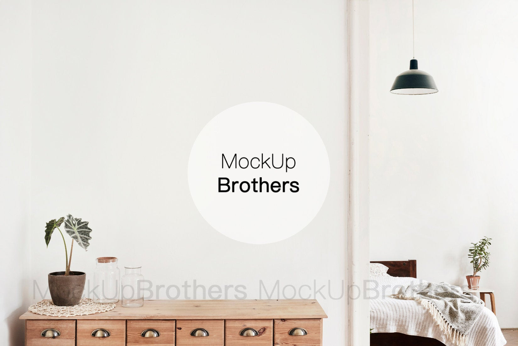 Rustic farmhouse interior mockup 100, a Print Template by MockUpBrothers