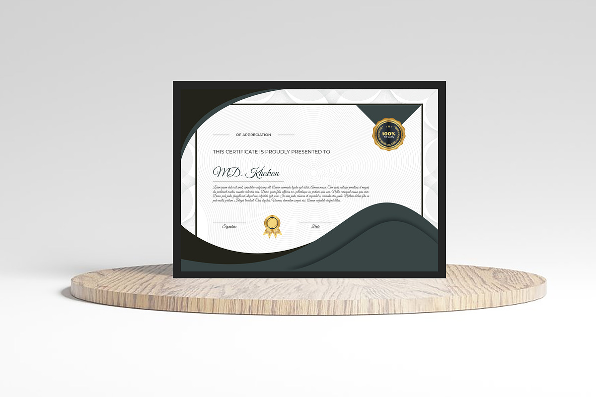 Modern Creative Certificate Design, a Stationery Template by MRI STUDIO