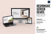 Responsive Screen Device Mockups, a Product Mockup by Illusiongraphic