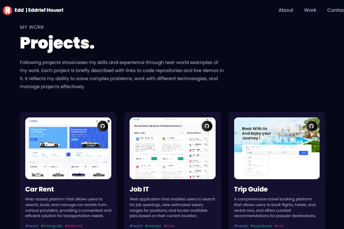 3d Portfolio Template, a React Template by WebMasteryStudio