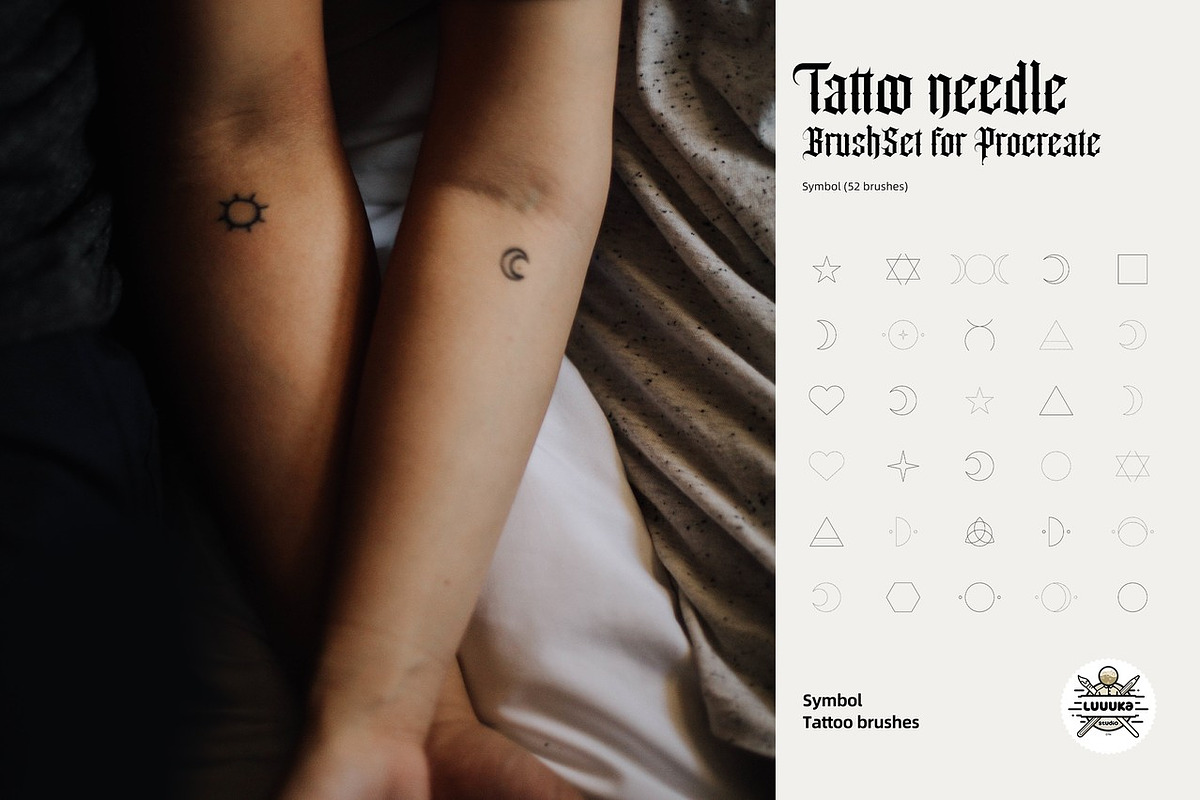 Tattoo needle brushSet for Procreate, a Brush Add-On by Luuuka studio