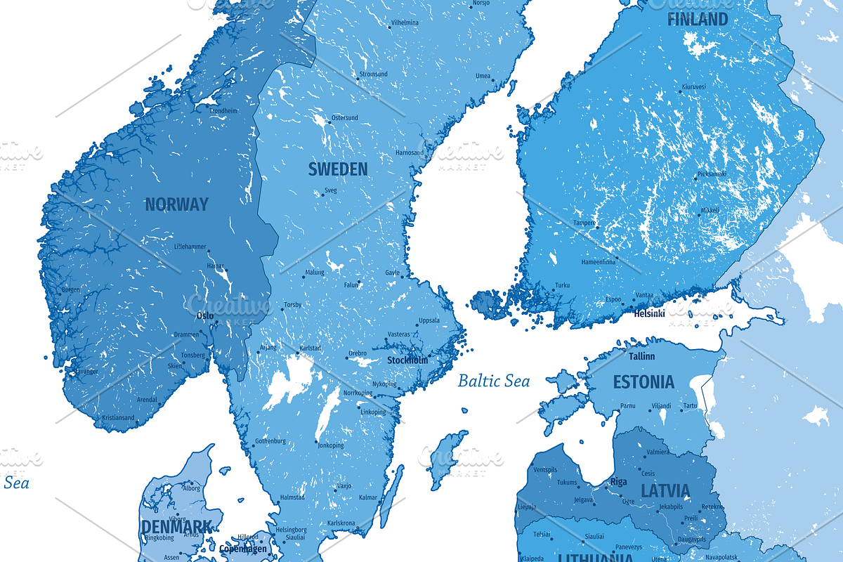 High Detailed Political Europe Map, an Illustration by ilynx